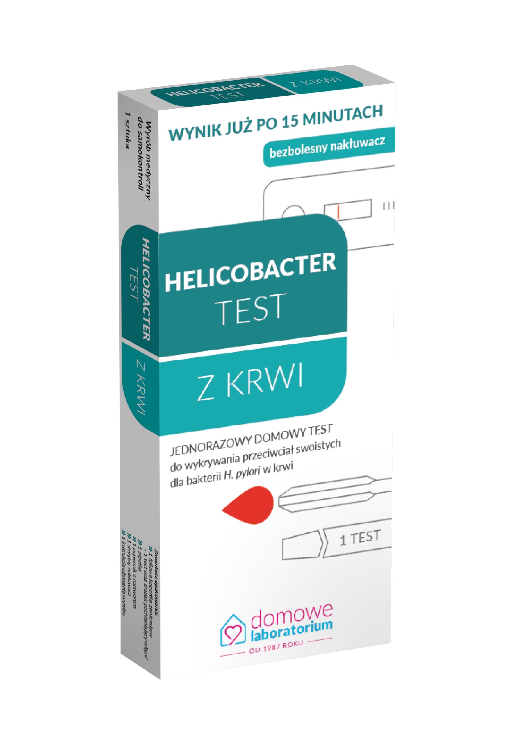 HELICOBACTER TEST Z KRWI ZDROWY ŻOŁĄDEK W 15 MIN (5907572329247) • Cena ...