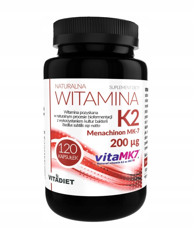 Witamina K2 200mcg VitaMK7 120 naturalna VITADIET - 7071275027 ...
