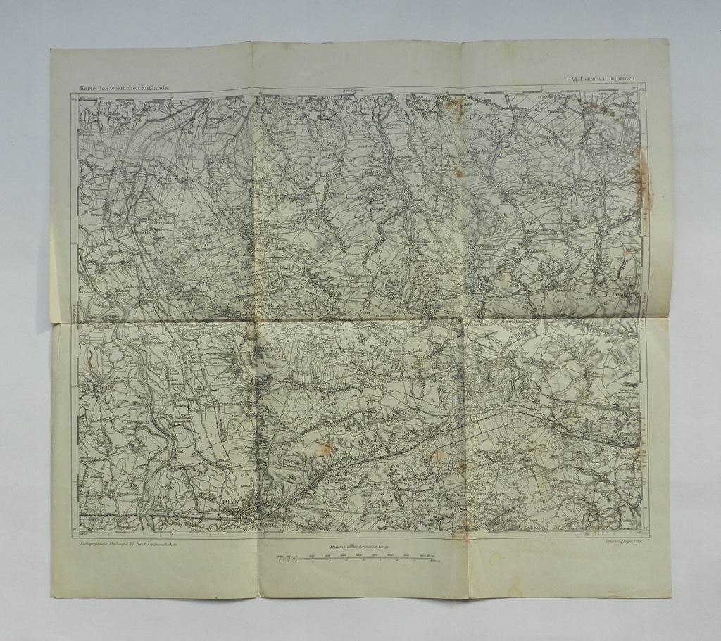 TARNÓW, DĄBROWA - PRUSKA MAPA SZTABOWA 1915 - 7743705402 - oficjalne ...