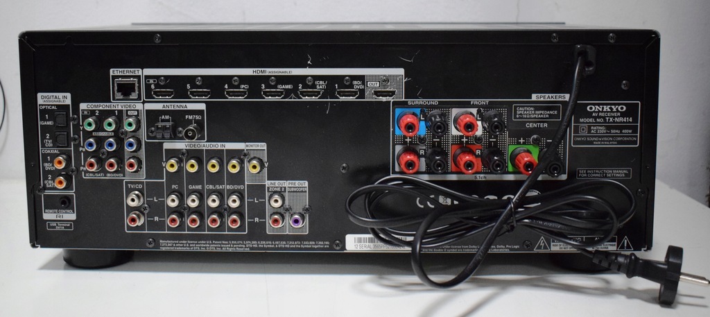 AMPLITUNER ONKYO TX-NR414 5.1 3D USB CZARNY OD 1ZŁ - 7688560188 - oficjalne archiwum Allegro