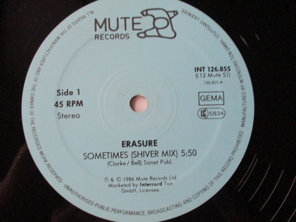 Erasure Sometimes (Shiver Mix) #780 - 7243611584 - oficjalne archiwum ...