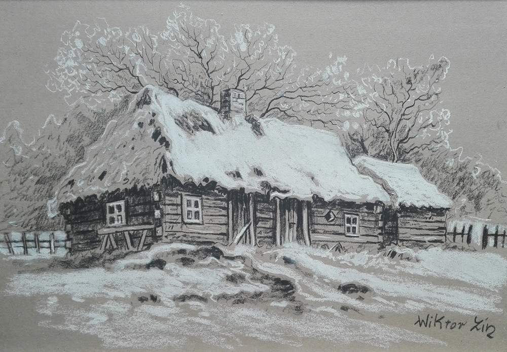 WIKTOR ZIN - WIEJSKA CHATA ZIMĄ - 7200031328 - oficjalne archiwum Allegro