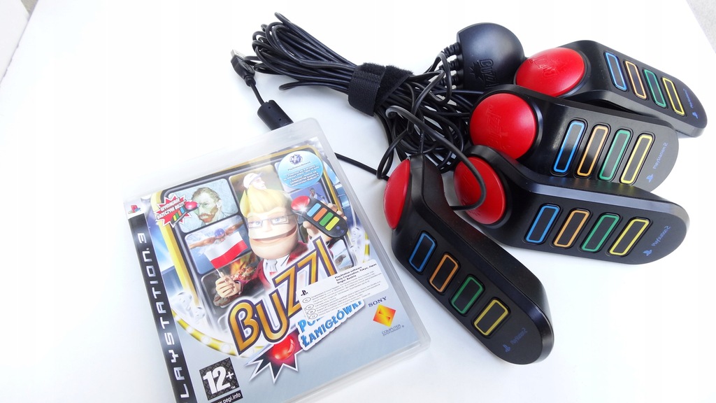 KOMPLET 4 BUZZERÓW GRA BUZZ POLSKIE ŁAMIGŁÓWKI PS3 - 7570641095 ...