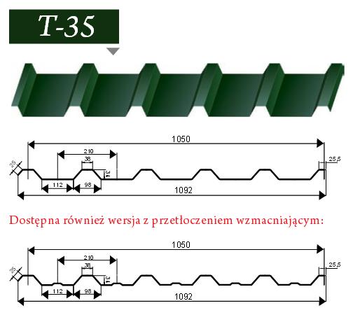 BLACHA TRAPEZOWA BLACHODACH T35 ALUCYNK - 7449548984 - oficjalne archiwum Allegro