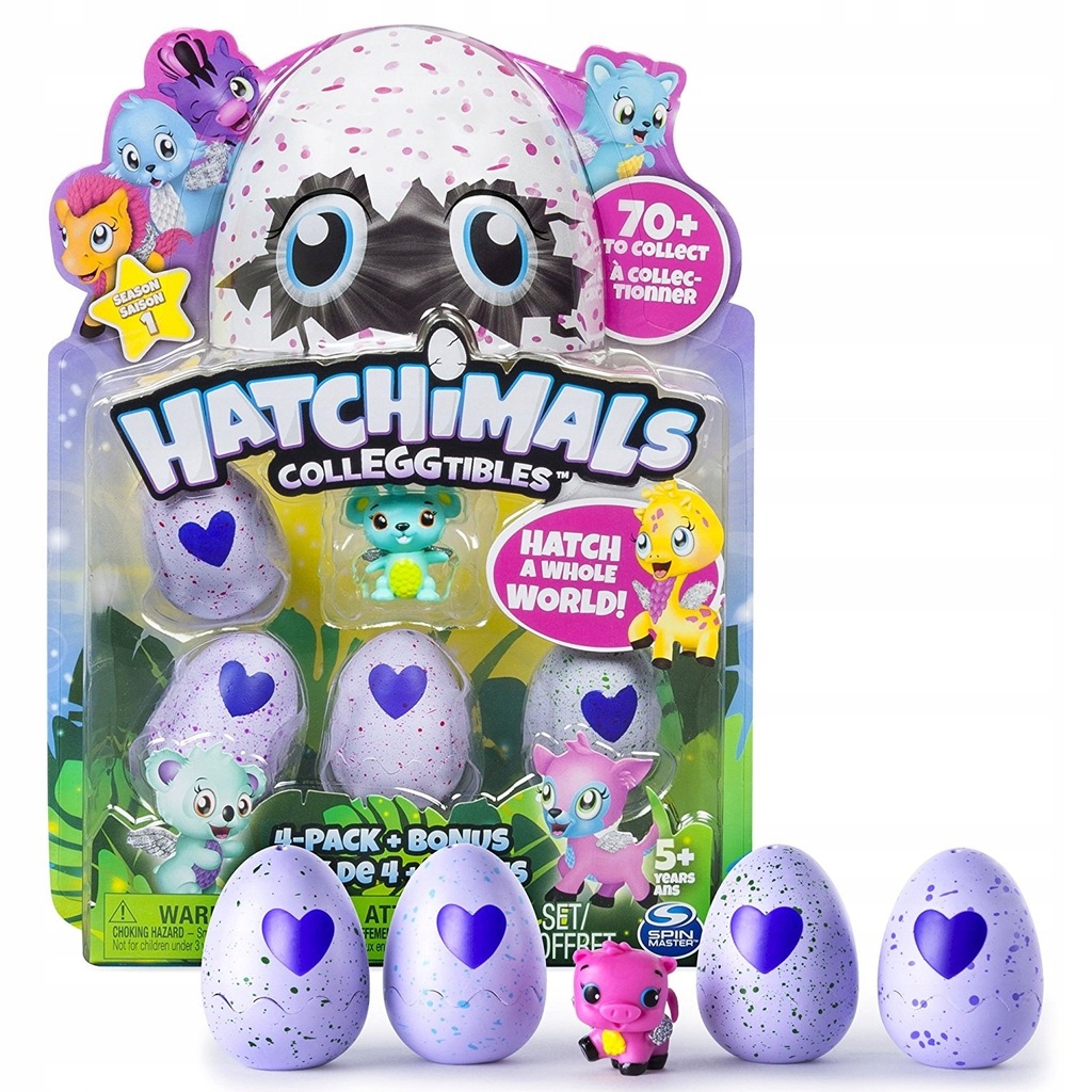 HATCHIMALS JAJKA Spin Master 4 Figurki +Bonus 24H - 7037650417 ...