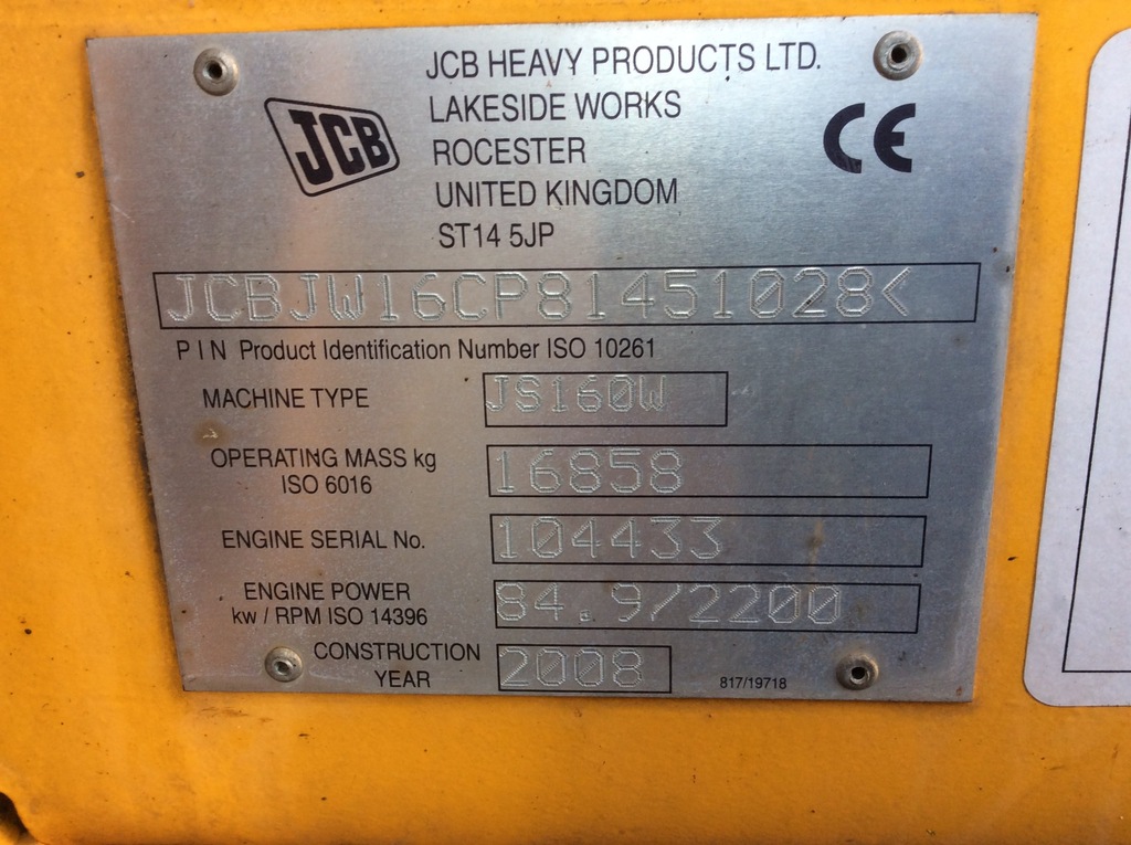Koparka kołowa JCB JS 160 W - 7426455288 - oficjalne archiwum Allegro