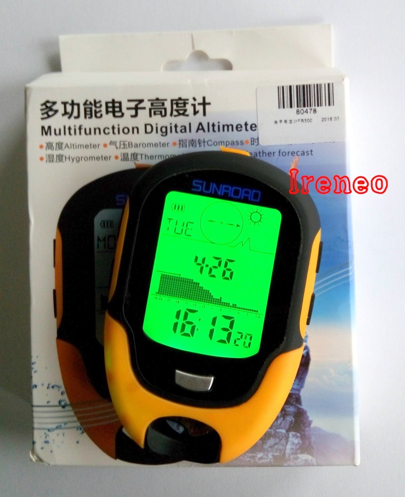 SUNROAD FR500 - Kompas Wysokościomierz Barometr - 7088686523 ...