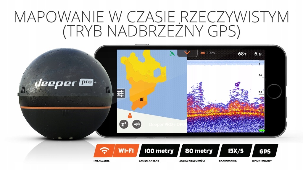 Echosonda DEEPER PRO PLUS Wi-Fi GPS +2 akcesoria! - 6686736823 ...