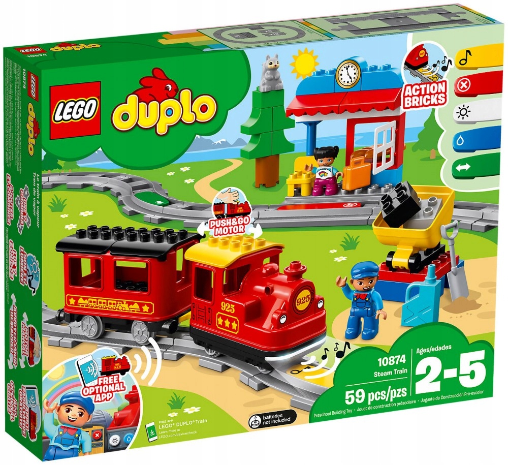 LEGO DUPLO 10874 POCIĄG + TORY 10872 + 10882 +4KAT - 7623253422 ...