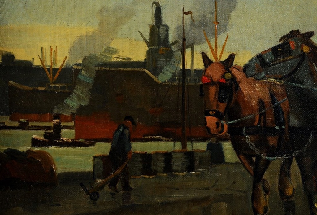 P. HAELER SCENA ULICZNA PRZEPIĘKNY OBRAZ OLEJNY ! - 7495379823 ...