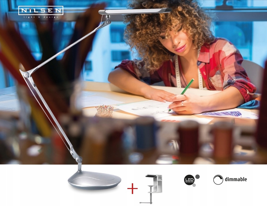 Lampka kreślarska, biurkowa SORO NILSEN LED 13W - 6733203898 - oficjalne archiwum Allegro