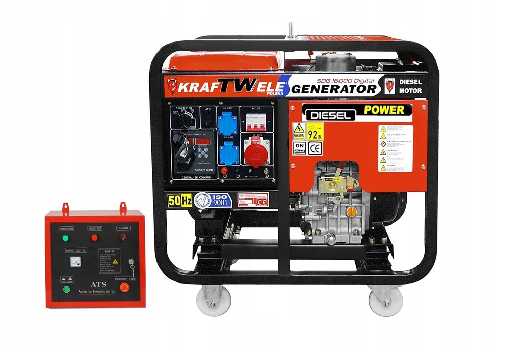AGREGAT GENERATOR PRĄDOTWÓRCZY 16 kVA DIGITAL ATS - 7549929281 - oficjalne archiwum Allegro