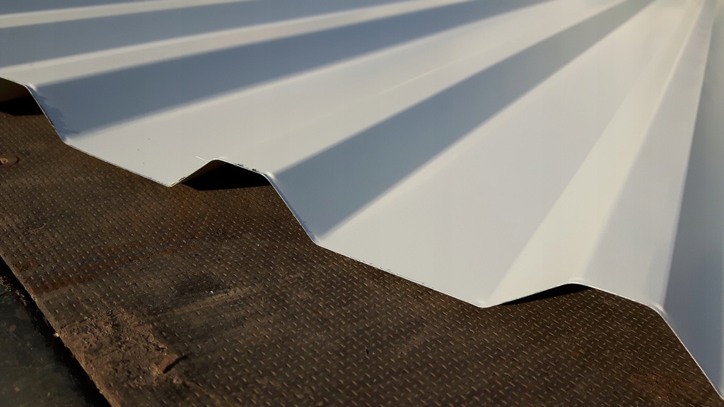Blacha trapezowa dachowa T18 ocynkowana biała - 7570960986 - oficjalne archiwum Allegro