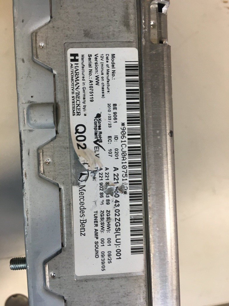 WZMACNIACZ MERCEDES HARMAN W221 A2219004302 GW! - 7208182398 ...